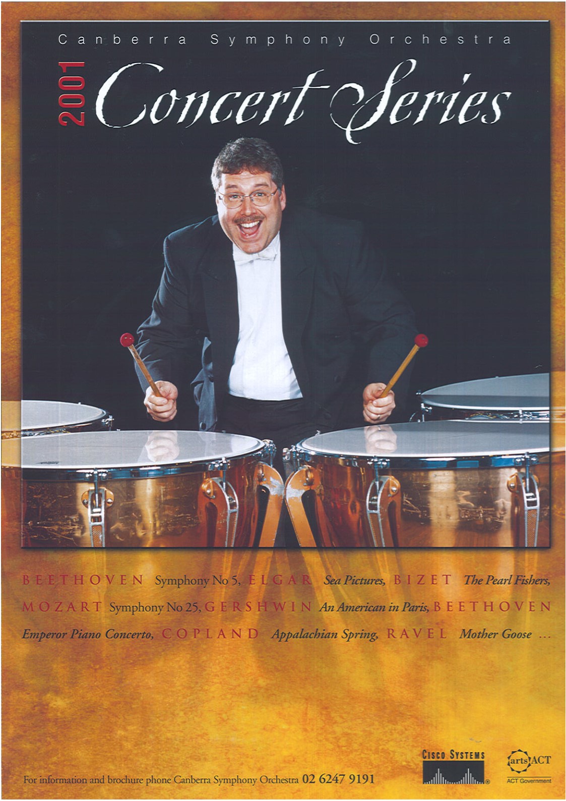 Canberra Symphony Orchestra Concert Series Poster, Flyer. | Gary France
